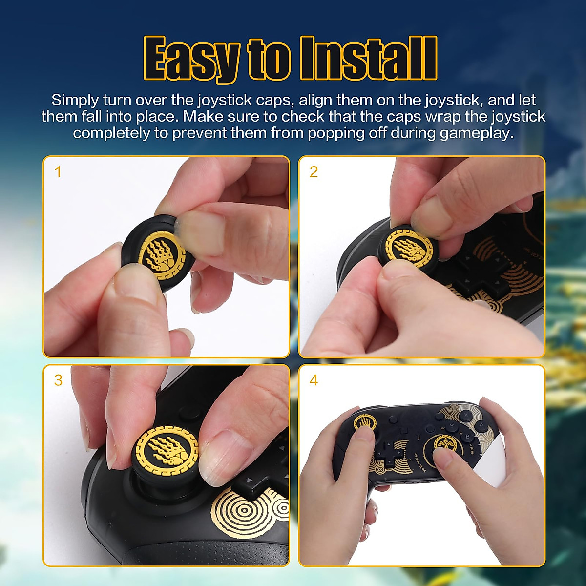 Switch Pro Controller Thumb Grips, Cool Thumb Grips Compatible with Switch Pro Controller, PS5 Controller, PS4 Controller, Xbox Controller, etc