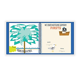 Lucy Darling Baby Memory Book, Themed Baby First Year Book, First 5 Years Journal & Photo Album for Baby Boy/Girl, Keepsake Books, Gender Neutral Memories & Milestone Book, Mom Gift - Little Captain