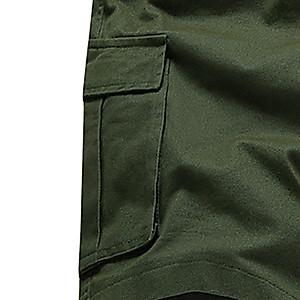 Maiyifu-GJ Men's Elastic Waist Cargo Shorts Relaxed Fit Casual Drawstring Outdoor Shorts Multi Pockets Summer Short Pants (ArmyGreen,3X-Large)