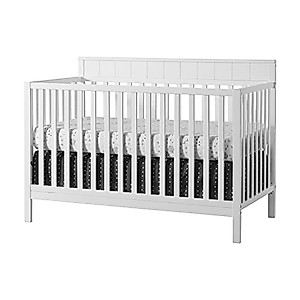 Oxford Baby Logan 4-in-1 Convertible Crib, Snow White, GreenGuard Gold Certified