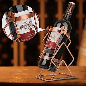 LEYON Freestanding Tabletop Wine Bottle Holder, Countertop Wine Holder Decor for Home Kitchen(1 Bottle)