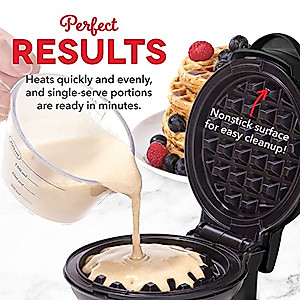 DASH Mini Waffle Maker (2 Pack) for Individual Waffles Hash Browns, Keto Chaffles with Easy to Clean, Non-Stick Surfaces, 4 Inch, Black