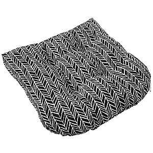 Pillow Perfect Outdoor/Indoor Herringbone Night Tufted Seat Cushions (Round Back), 2 Count (Pack of 1), Black
