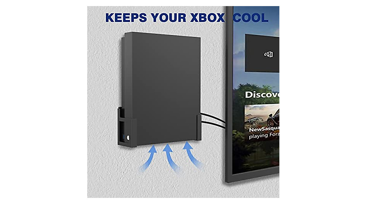 Monzlteck Wall Mount for Xbox One X - Space-Saving Secure Holder