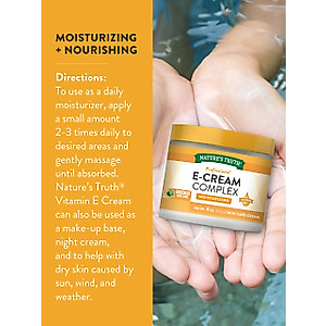 Vitamin E Cream Complex | with Vitamin A & D | 4 oz | Moisturizing Skin Care Cream | by Nature's Truth