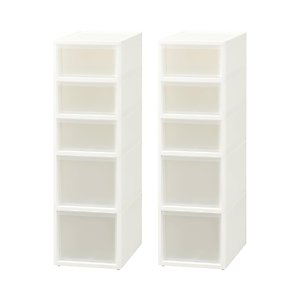ASTAGE Slim Drawer Narrow Storage Cabinet 5 Drawers Plastic Storage for Kitchen Pantry Bathroom Laundry Bedroom Drawer Chest Small Space 7.1" Slim x 33.5" Tall - 2pack (Type A Wide)