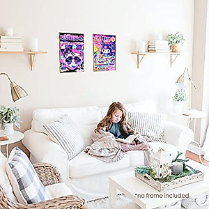 ArtBiz Kawai Anime Posters Cute Canvas Wall Art Prints Teen Girls Bedroom Room Decor 4PCS 08x12 Inch