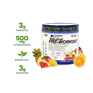 Performance Inspired Nutrition PreWorkout Powder - All Natural - G-Free & Vegan Formula - Contains Citrulline - Nitrosigine - Green Tea - Arginine - Beta Alanine - Tropical Fruit Punch - 32 Servings