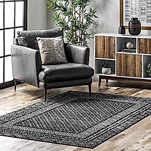 nuLOOM Arabella Contemporary Bordered Area Rug, 8' x 10', Black