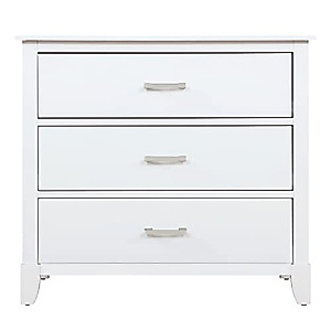 Dream on Me Universal 3 Drawers Chest | Kids Bedroom Dresser | Three Drawers Dresser Mid Century Modern, White