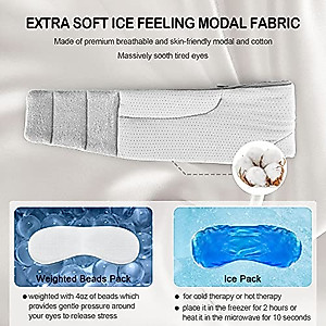 Bluetooth Sleep Mask with Headphones 24 White Noise Ice-Feeling Extra Soft Modal Lining Blackout Sleep Eye Mask Ultra-Thin Sleep Headphones