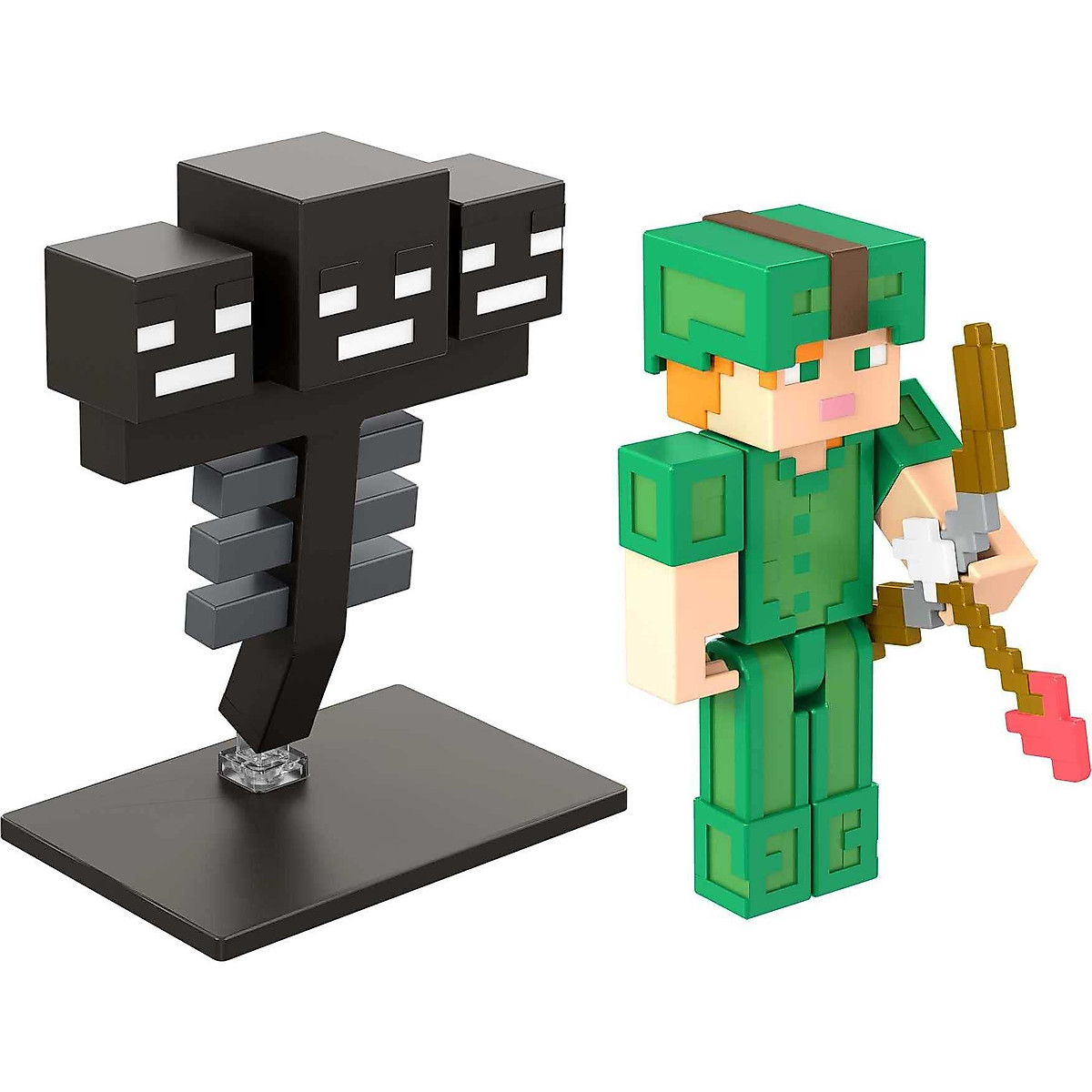 Mattel ​​Minecraft Craft-a-Block 2-Pk, Action Figures & Toys to Create, Explore and Survive, Authentic Pixelated Designs, Collectible Gifts for Kids Age 6 Years and Older