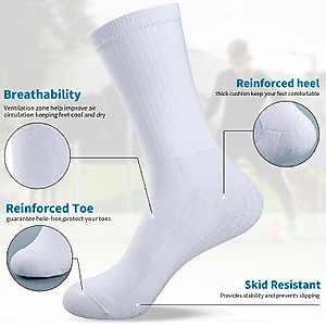 TANSTC Socks Men Women Grip Socks Soccer Anti Slip, Socks for Women Pilates Yoga Non Slip