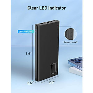 evatronic 2-Pack Power Bank Portable Charger, Dual USB-C 10000mAh Powerbank Fast Charging Portable Phone Charger, External Battery Pack Compatible with iPhone 15/14/13, Galaxy S23/22, Pixel and etc