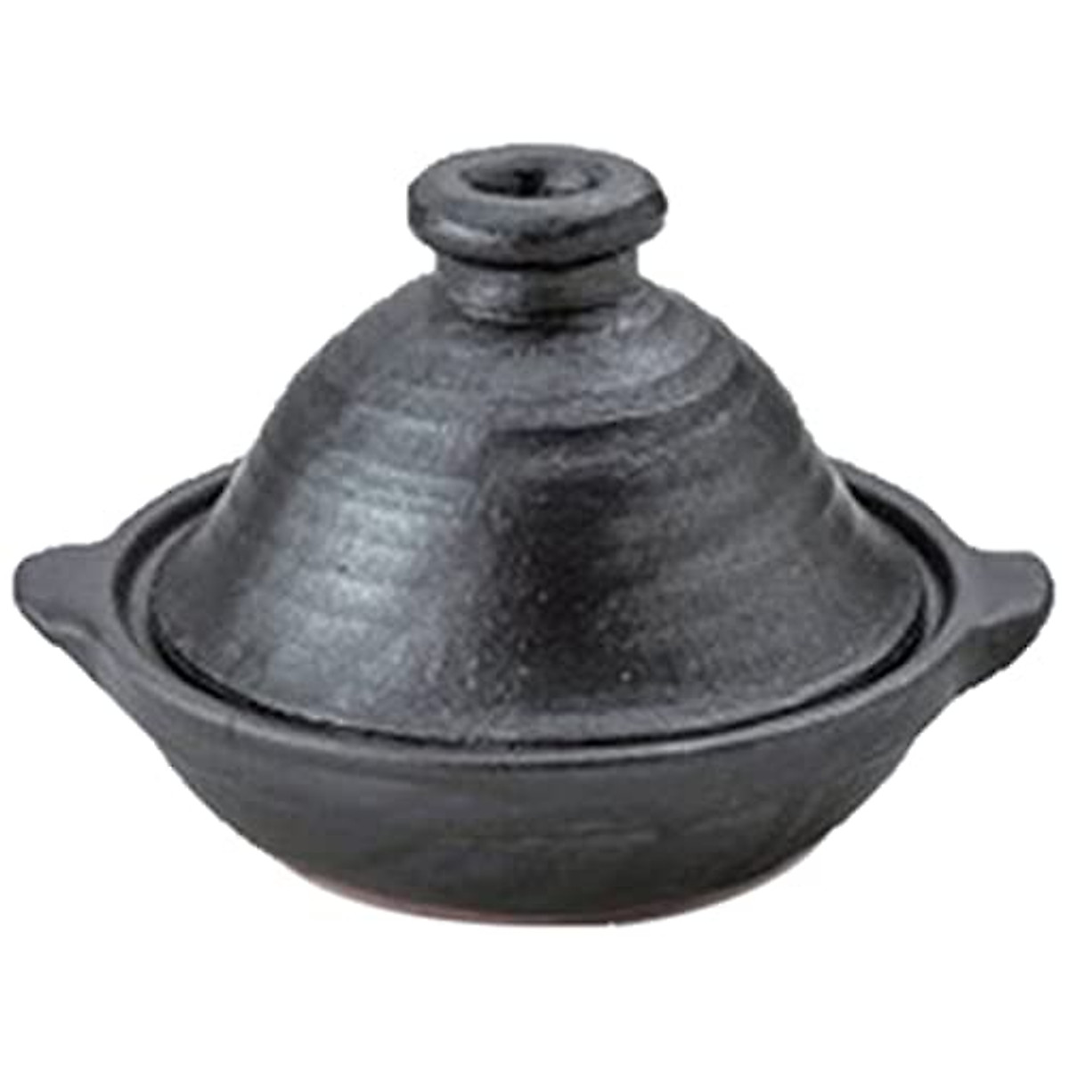 Set of 10, Tajin Pot, Shabu-Shabu, Black Glazed Tagine Pot, No. 5, 6.9 x 6.1 x 4.7 inches (17.5 x 15.5 x 12 cm), Body 1.8 inches (4.5 cm), Direct Fire, Restaurant, Ryokan, Japanese Tableware, Restaurant, Commercial Use, Tableware