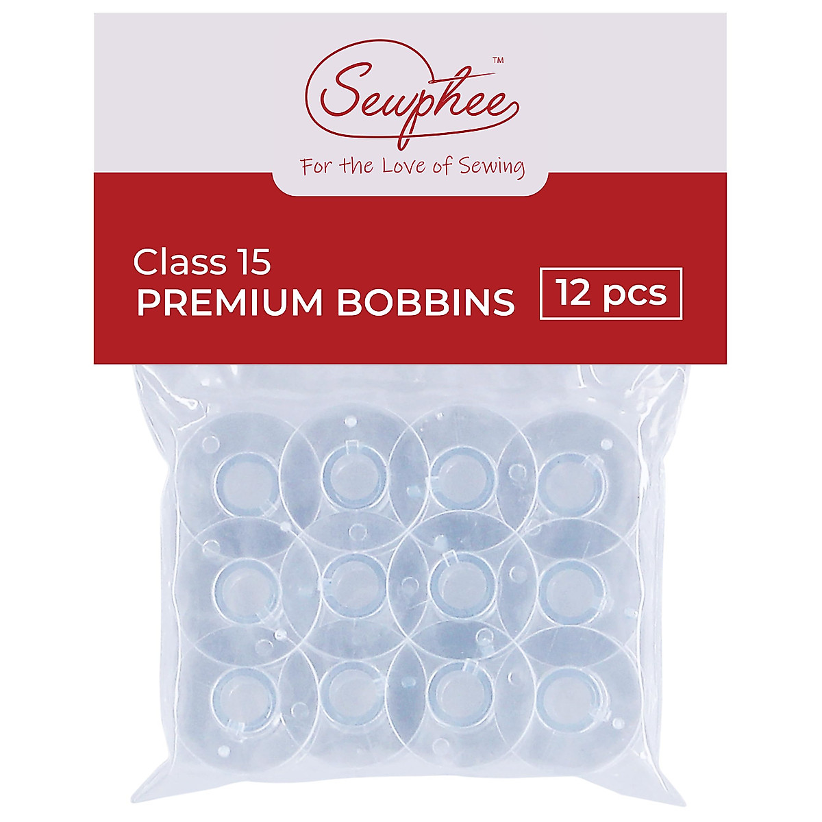 12pcs Bobbins fits Singer Sewing Machine - Class 15 Plastic Bobbins, 81348
