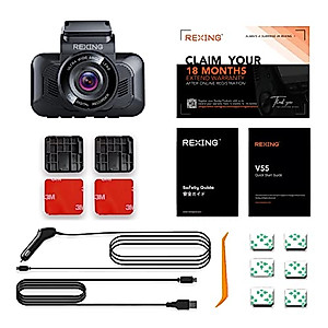 RexingUSA V55 Dash Cam - 4k Modular Capabilities, 5.0 GHz Wi-Fi, GPS Car Dash Camera Recorder, Night Vision, Loop Recording, Parking Monitor, Supercapacitor, Support 256GB Max, Voice Control (2023)
