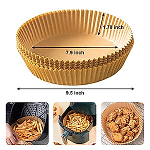 Air Fryer Paper Liners,120PCS Non-Stick Parchment Liner 7.9"Air Fryer Disposable Paper Liner Round Air Fryer Disposable Paper Liner Oil-Proof, Food Grade Paper Liner for Baking Roasting Microwave