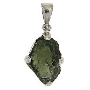 Starborn Natural 7-12 cts Moldavite Pendant in Sterling Silver