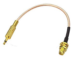 RedYutou SMA Female to 3.5mm Mono 1/8" TS Stereo Plug Adapter Antenna Extension Cable 12 inches