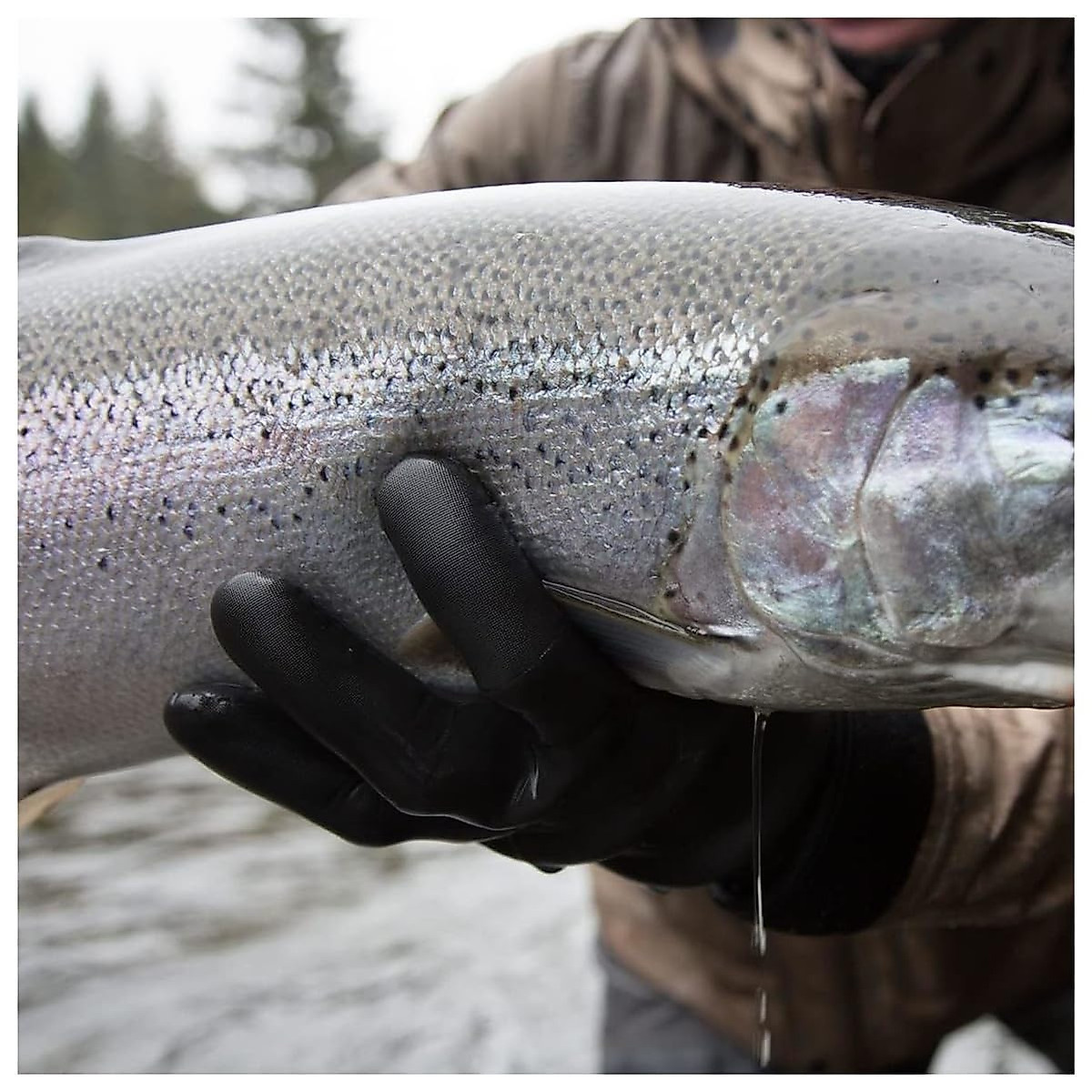 Glacier Glove Men's Perfect Curve Waterproof Fleece-Lined Blind Stitched Neoprene Gloves | Seamless Palm | Pre-Curved Fingers, Black, Small
