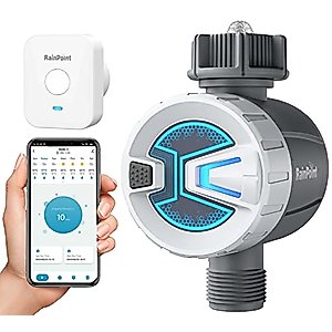 RAINPOINT Sprinkler Timer WiFi Water Timer, Smart Wireless Hose Faucet Timer for Garden, Automatic Irrigation System Controller, APP Remote Control via 2.4Ghz WiFi or Bluetooth