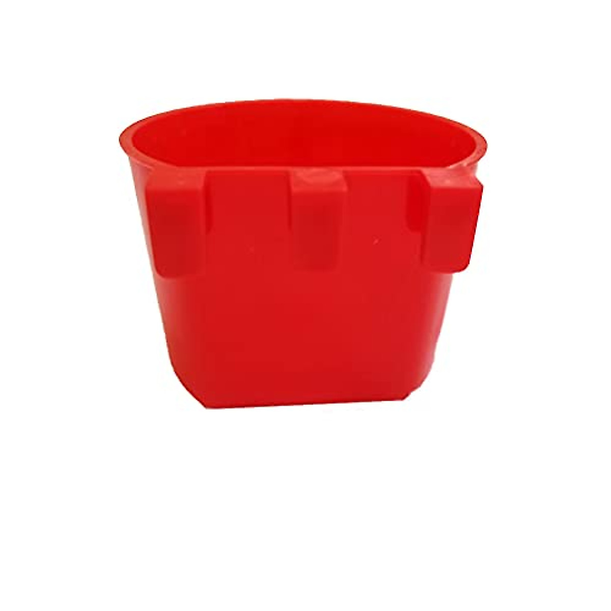 10PCS Feeder Cage Cups Hanging Chicken Bird Water Cups Pet Bowls with Hooks (Red)