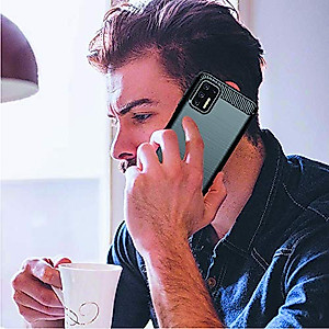 Dretal for Moto G Stylus 2021 Case with Tempered Glass Screen Protector, Shock-Absorption Slim Fit Flexible TPU Case Brushed Texture Soft Rubber Protective Cover for Motorola G Stylus 2021 (LS-Black)