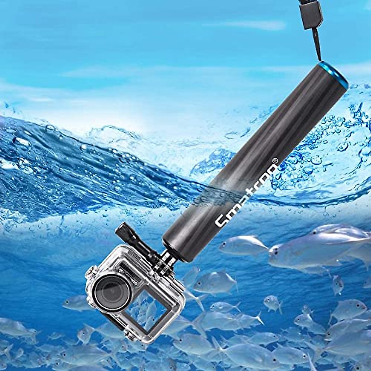 Smatree F1 Waterproof Floating Carbon Fiber Hand Grip Compatible for Gopro Max/ GoPro Hero 11/10/9/8/7/6/5/4/3/2/1/Session/GoPro Hero 2018/DJI Osmo Action 4/3