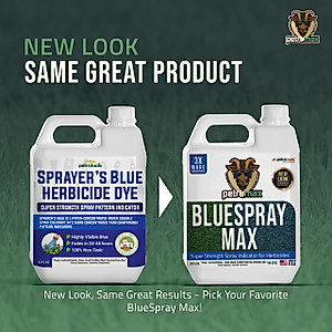 PetraMax Blue Herbicide Lawn Dye - Super Strength Concentrate 3X More Than Others, for Herbicides, Fertilizer & Weed Killer - Blue Mark Spray Indicator for Home and Commercial Sprayer Use (32 oz)