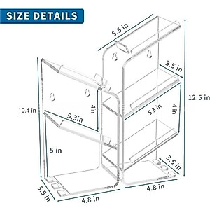2 Pack Acrylic Shower Shelves,Shampoo holder for shower wall,Clear Bathroom Shower Caddy Organizer, Wall Mounted Shampoo Holder for Shower