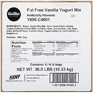 Frostline Vanilla Fat Free & Gluten Free Frozen Yogurt Mix | For use in Blender, Countertop Ice Cream Maker, Soft Serve Machine and More | Add Water, Dairy or Dairy Alternative | 6 lb Bag