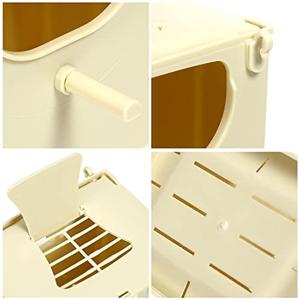 POPETPOP Parakeet Nesting Box, Bird Nest Breeding Box Bird Hut Cage Mounted Plastic Nesting Boxes for Cockatiel Budgie Parrot 2Pcs Bird Cage