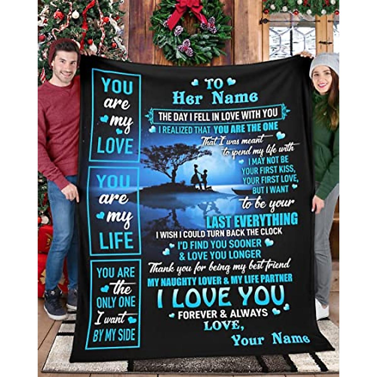 Personalized Blanket for Wife - Fiancee - Girlfriend Blanket, The Day I Fell in Love with You Blanket On Valentine's Day, Birthday, Christmas