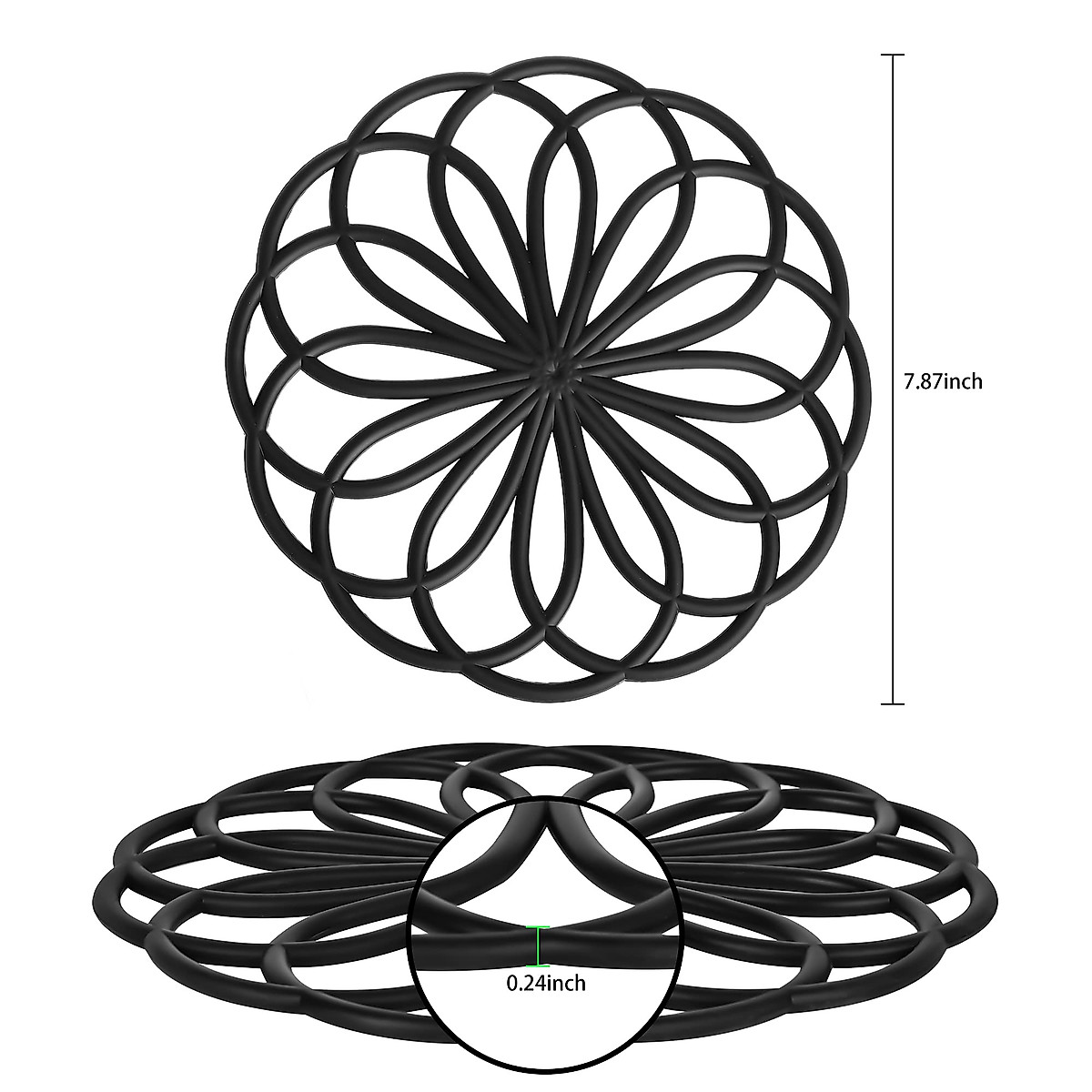 Smithcraft Trivets for Hot Dishes, Silicone Trivet Mat Hot Pads for Kitchen Decor, Round Trivets Hot Pots and Pans, Heat Resistant Mat Countertop, Trivets Table &Quartz Countertops Teal Mats Set 6