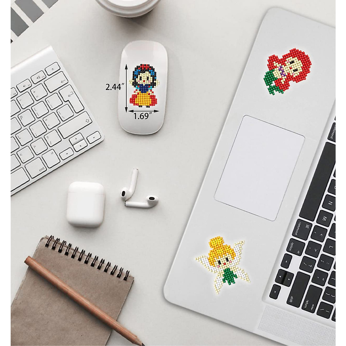 Anylife 19 Pieces Diamond Painting Stickers for Kids Princess, Unicorn Diamond Art Sticker Kits for Girls,Adults