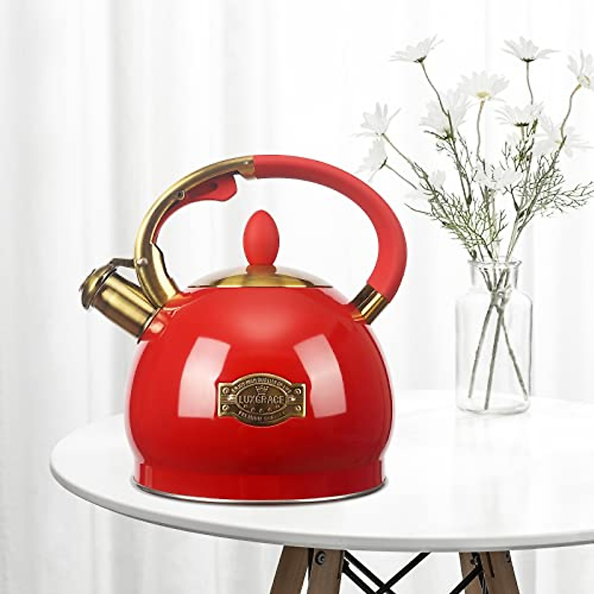 3Quart Whistling Tea Kettle Classic Teapot Stainless Steel Teakettle with Cool Grip for Stovetop