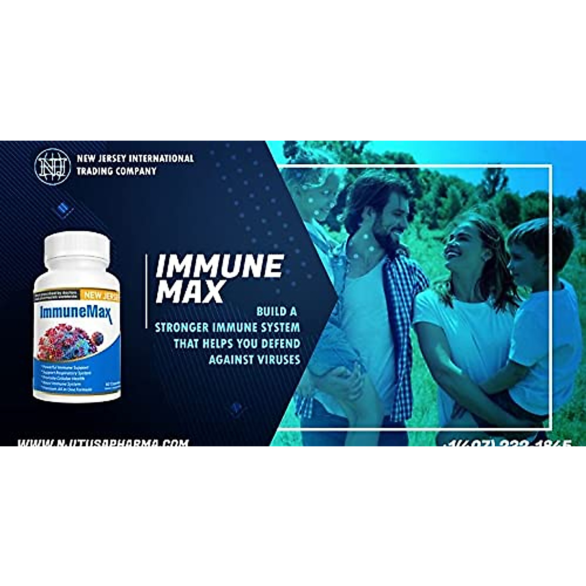 New Jersey International Trading immunemax - Immune Support -Vitamin A, Vitamin C, D, E, B1, B2,Niacin, B6,Folic Acid,VitaminB12,Biotin,Calcium,Magnesium, Zinc,Copper, and Manganese