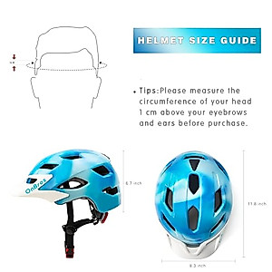 OnBros Kids Bike Helmet - Bike Helmet for 5-14 Boys or Girls with Visor, Children Bicycle Helmet for Skateboard Mountain Scooter Road Cycling, Lightweight and Adjustable 50-57CM