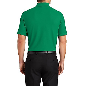 JustBlanks Men Polo Shirts Pique Polo Shirts for Men Short Sleeves 3 Button Performance Polo T Shirt - Bright Kelly Green - XL