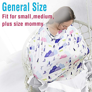 GFU Baby Car Seat Cover for Baby Boys and Girls, Carseat Canopy for Infant, Multi- use Nursing Covers, Stretchy Baby Car Seat Cover for Stroller/High Chair/Shopping Cart/Car Seat Canopies