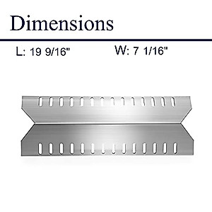 Grill Heat Plate Shield Tent BBQ Parts Replacement for Huntington 24025HNT, Master Forge 30030MSF Fiesta, Cook-Rite EL30034 Stainless Steel Burner Cover Flame Tamer, 19 9/16" Heat Shield