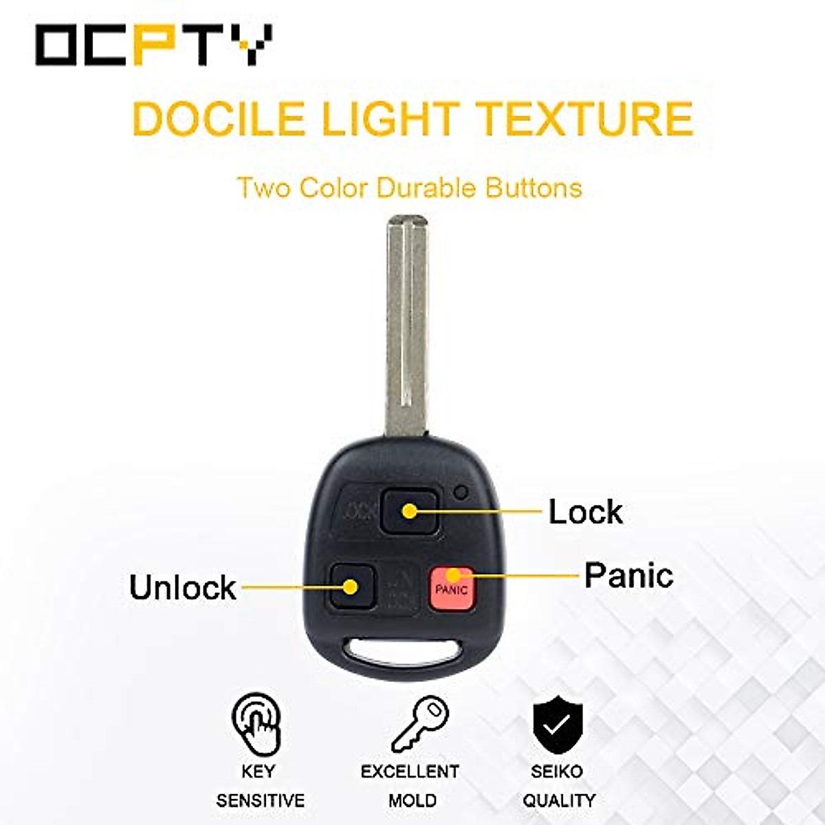 OCPTY 1 X Flip Key Entry Remote Control Key Fob Transmitter Replacement for 1999-2003 for Lexus RX300 N14TMTX-1 3 Buttons 312 Mhz N14TMTX-1+4C chips