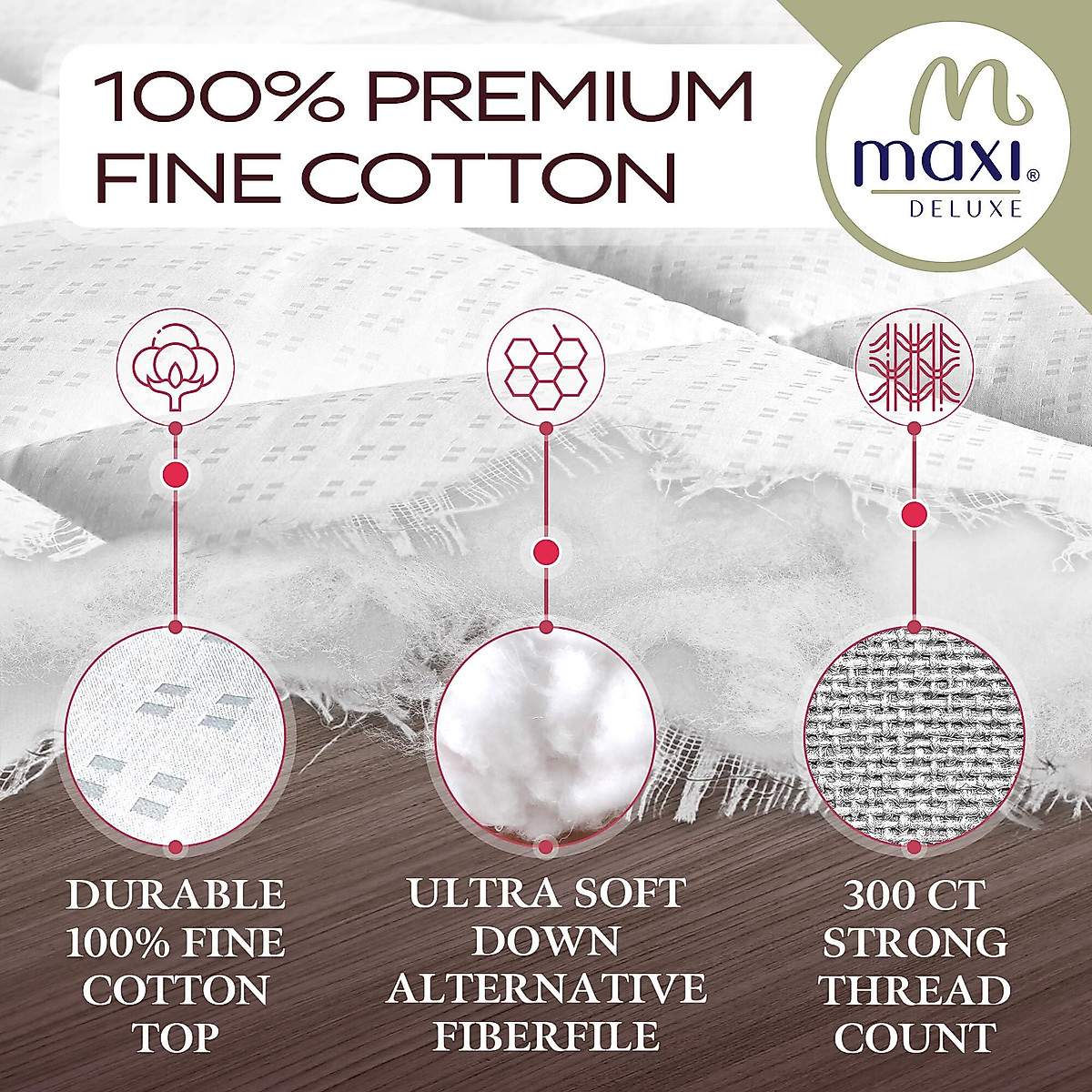 MAXI Short Queen Mattress Pad - Luxurious Cotton Sateen Mattress Protector - Soft, Comfortable, and Breatheable Mattress Cover - Mattress Pad Protects Mattress from Dust, Dirt, Spills, and Stains