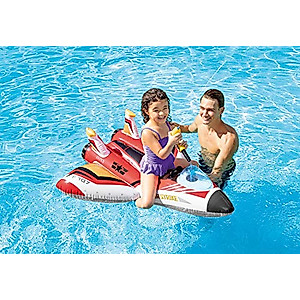 INTEX Water Gun Plane Inflatable Pool Float: Pool Toy for Kids – Includes Toy Water Gun – 88lb Weight Capacity – 46" x 46" – Color May Vary