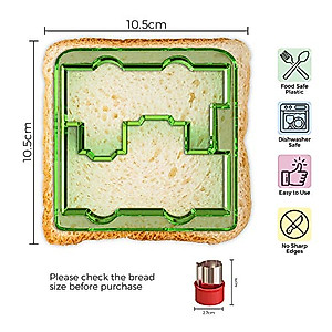 FUNUTTERS Sandwich Cutters for Kids with Cute Food Picks, 20 pc. Set, Animal Cutouts for Cookies, PBJ Sandwiches, Vegetables, Fruit, and Bento Box Lunches, Mini and Reusable