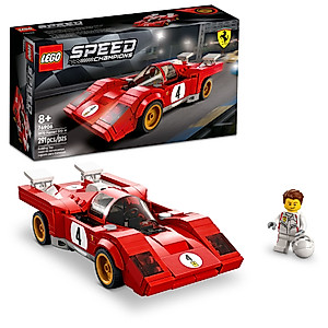 LEGO Speed Champions 1970 Ferrari 512 M 76906 Building Set - Sports Red Race Car Toy, Collectible Model Building Set with Racing Driver Minifigure, Great for Boys, Girls, and Kids Ages 8+