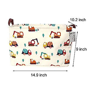 Rectangle Storage Baskets Canvas Fabric Organizer Bin for Kids Toys, Books, Clothes, Pets & Gifts - Perfect for Home/ Office / Nursery/ Shelves(Cars)