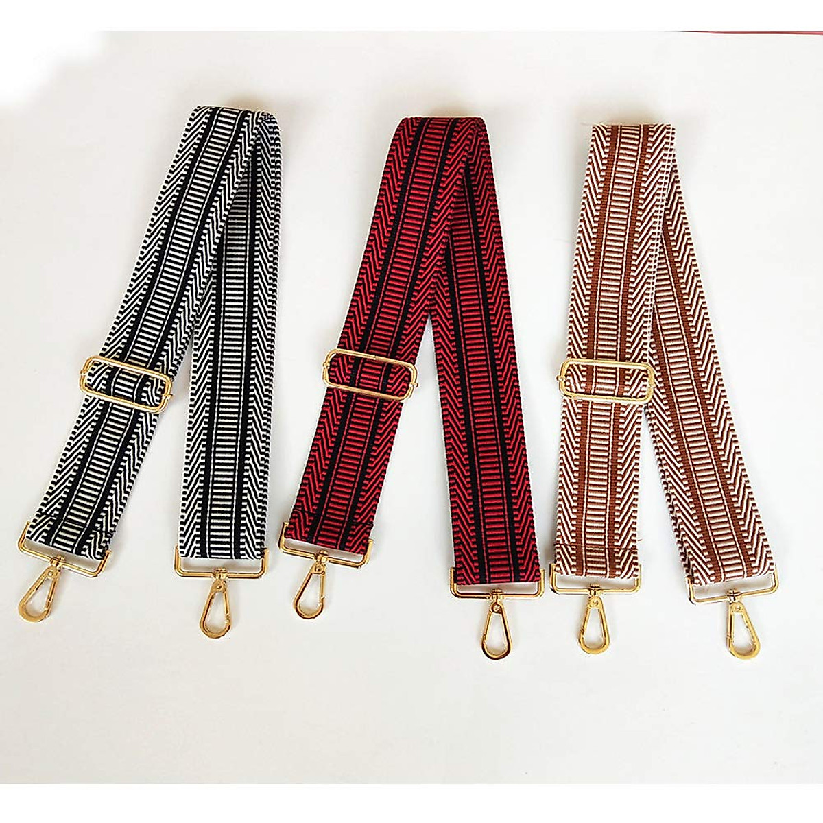 Umily Wide Shoulder Strap Adjustable Replacement Belt Guitar Style Cross body Handbag Purse Strap, Black (Silver Black Metal), Medium