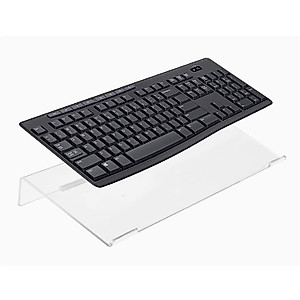 Computer Keyboard Stand, Clear Acrylic PC Keyboard Holder Stand Tilted Computer Keyboard Stand, Keyboard Riser for Ergonomic Easy Typing, Keyboard Stand for Office Desk, Home, School